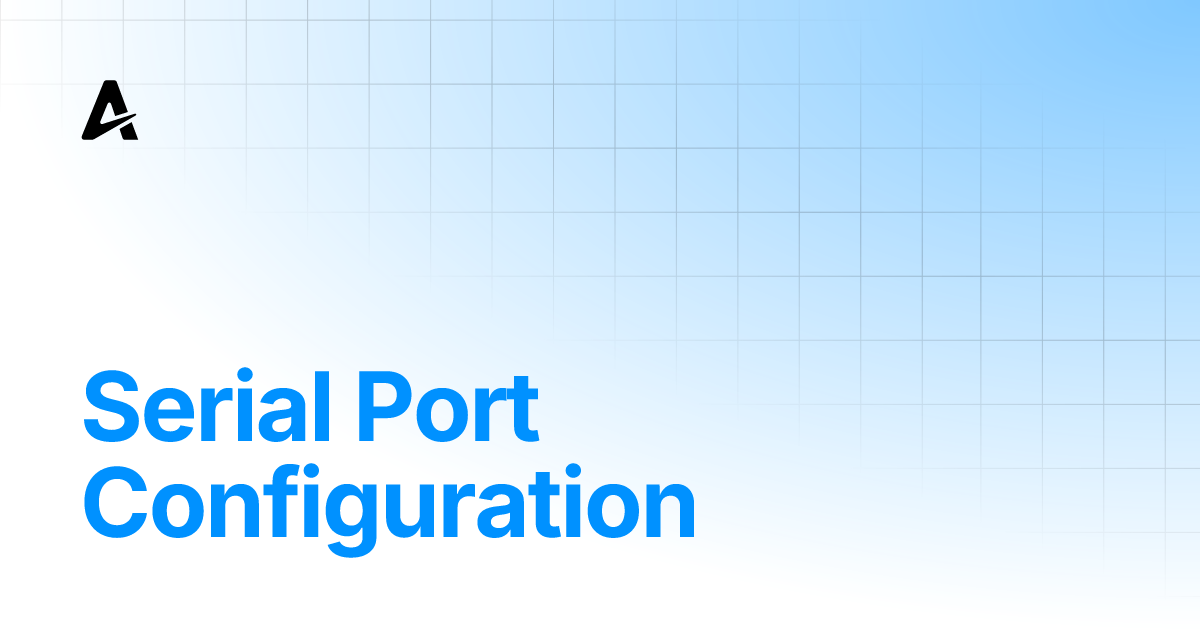 Serial Port Configuration | Auterion Documentation