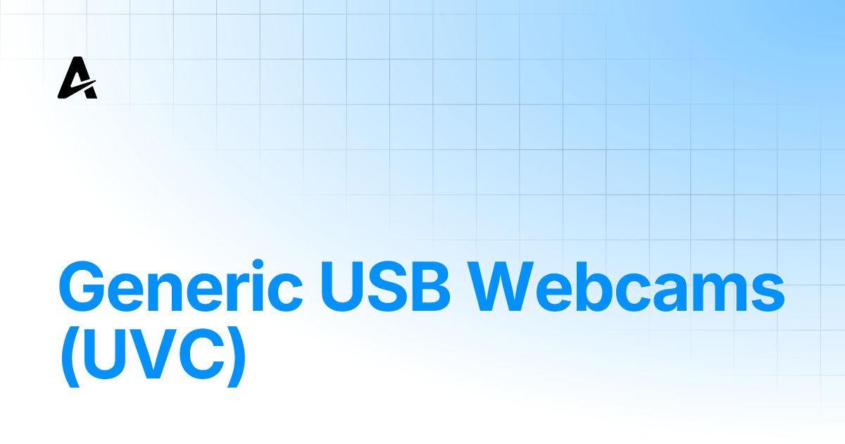 Generic USB Webcams (UVC) | Auterion Documentation