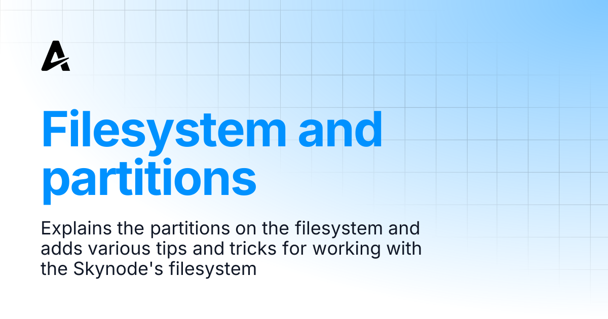 Filesystem and partitions | Auterion Documentation