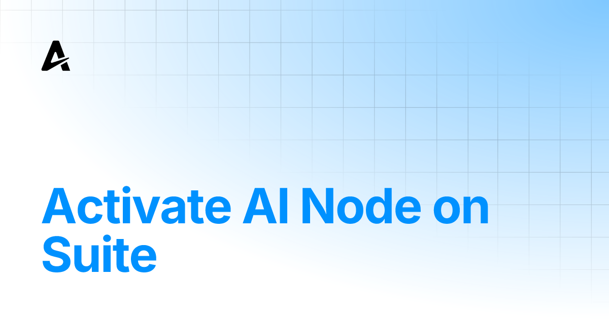 Activate AI Node on Suite | Auterion Documentation