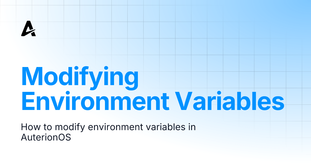 Modifying Environment Variables | Auterion Documentation
